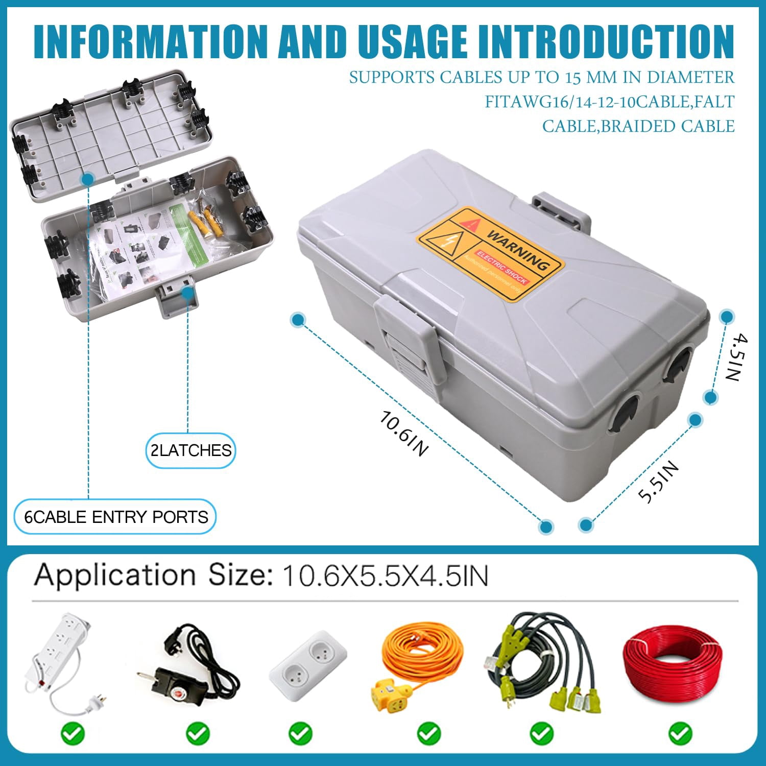 GHRTGR-Outdoor Electrical Box Waterproof,Cover for Extension Cords and ...