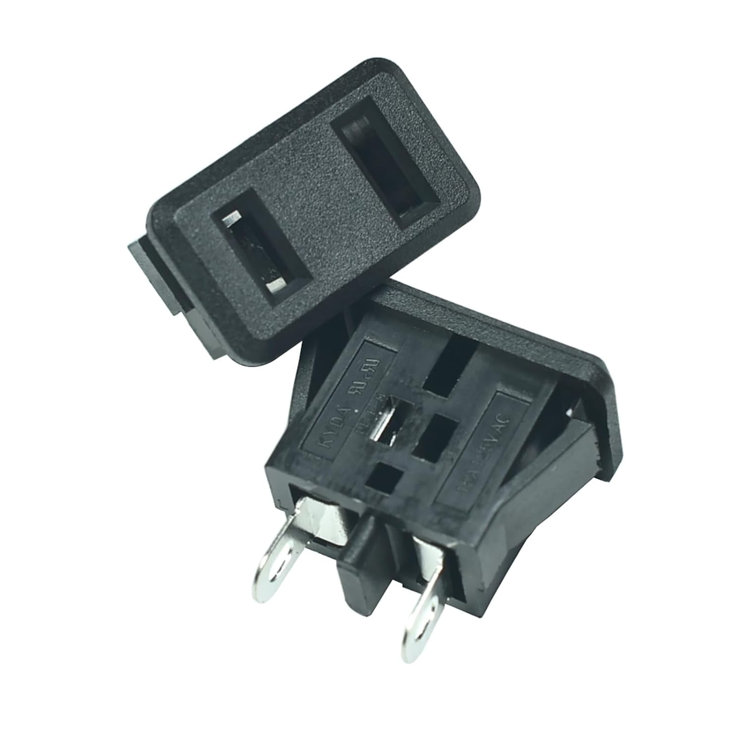 GHRTGR-Panel Mount Plug Adapter AC 125V 15A US Plug 2 Terminal Outlet ...