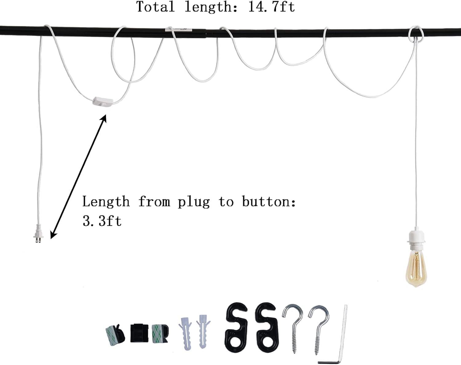 GHRTGR-Pendant Light Kit with Switch, Industrial DIY 15ft Pendant Light ...