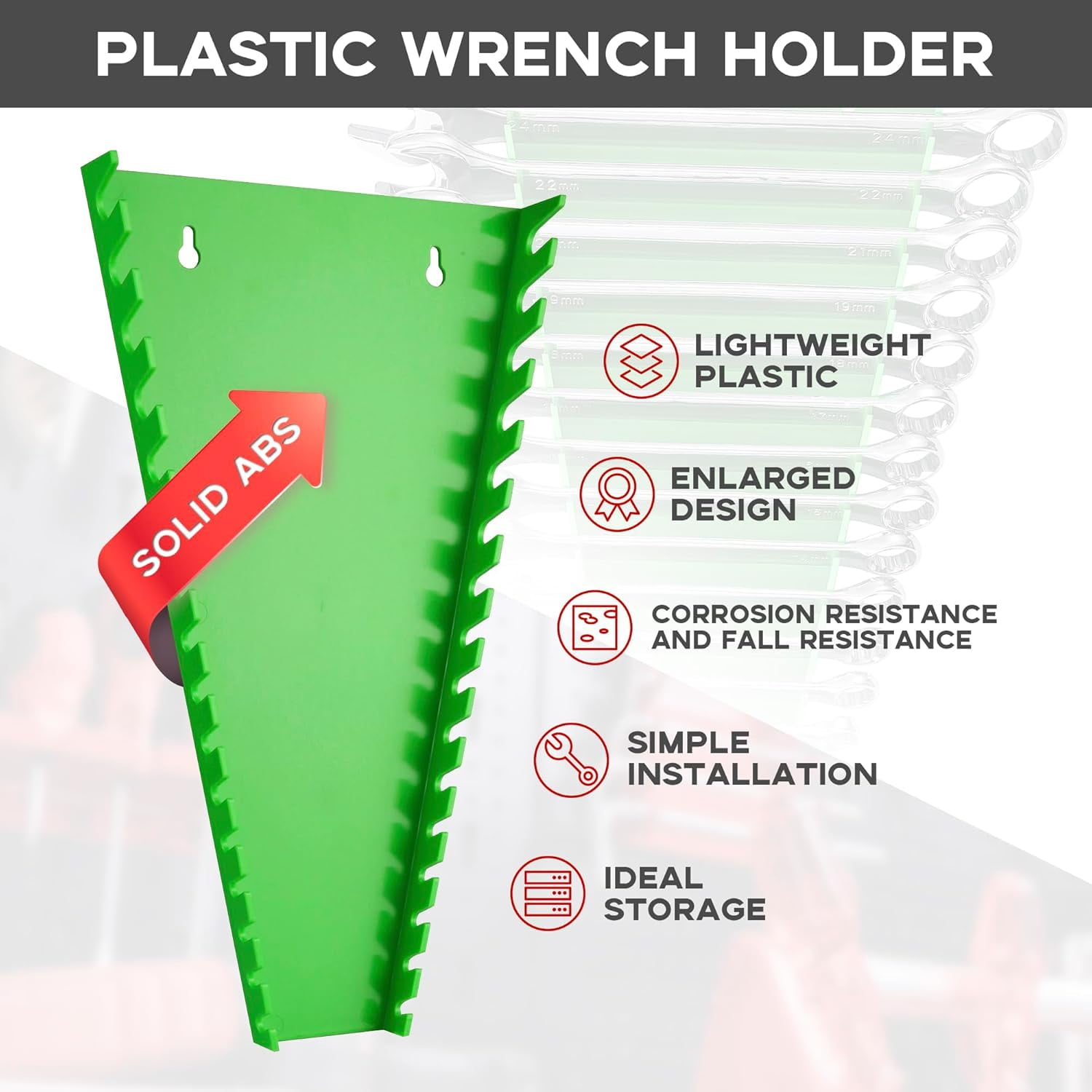 GHRTGR-Plastic Wrench Organizer, Premium High-density Wrench Holder ...