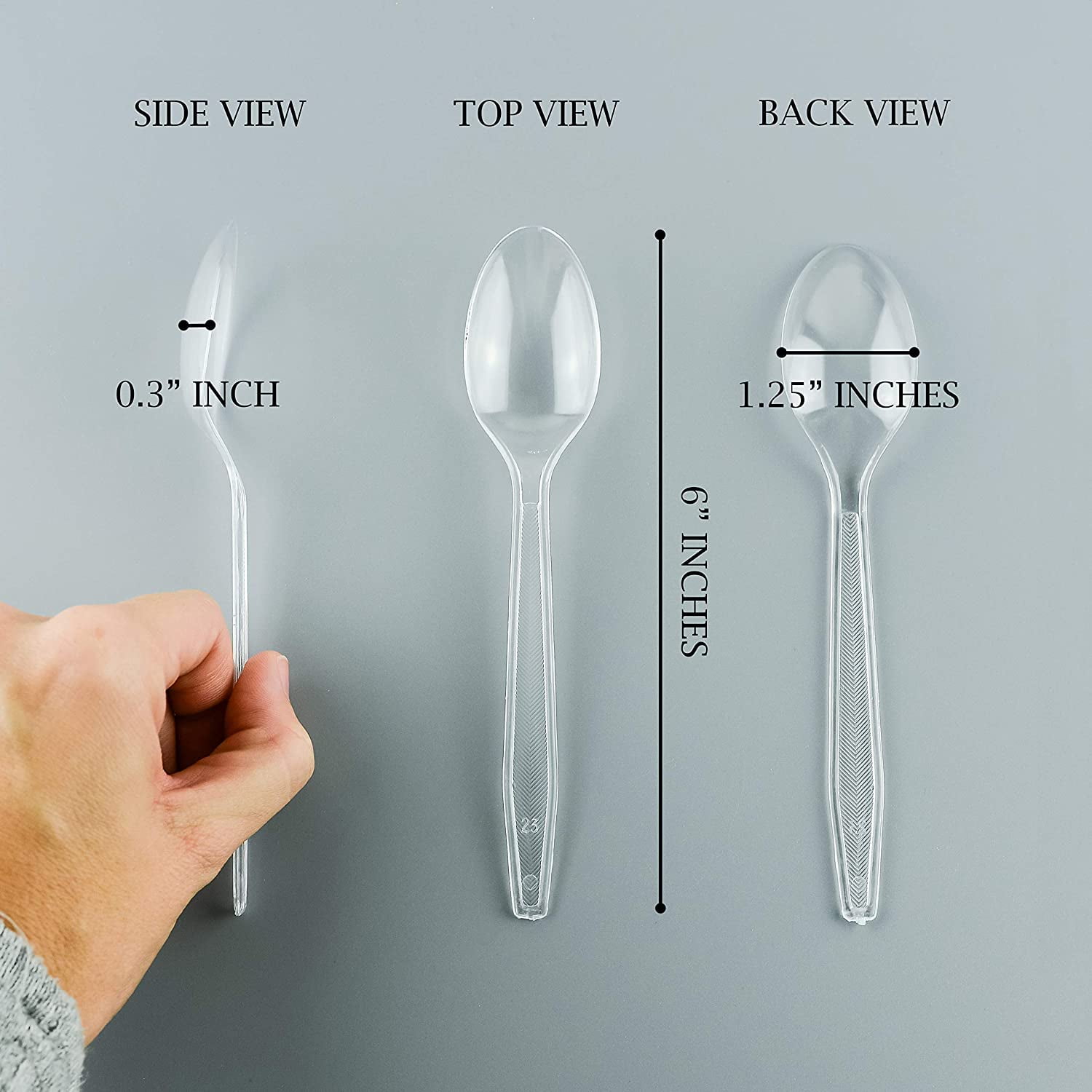 GHRTGR-Plasticpro Clear Plastic Tea Spoons Disposable Cutlery Medium ...
