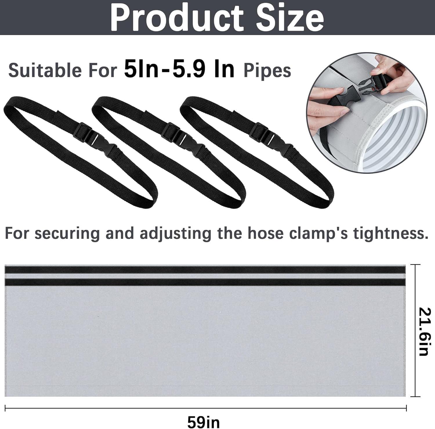 GHRTGR-Portable Ac Hose Insulation, 1 PCS Portable Ac Air Conditioner ...