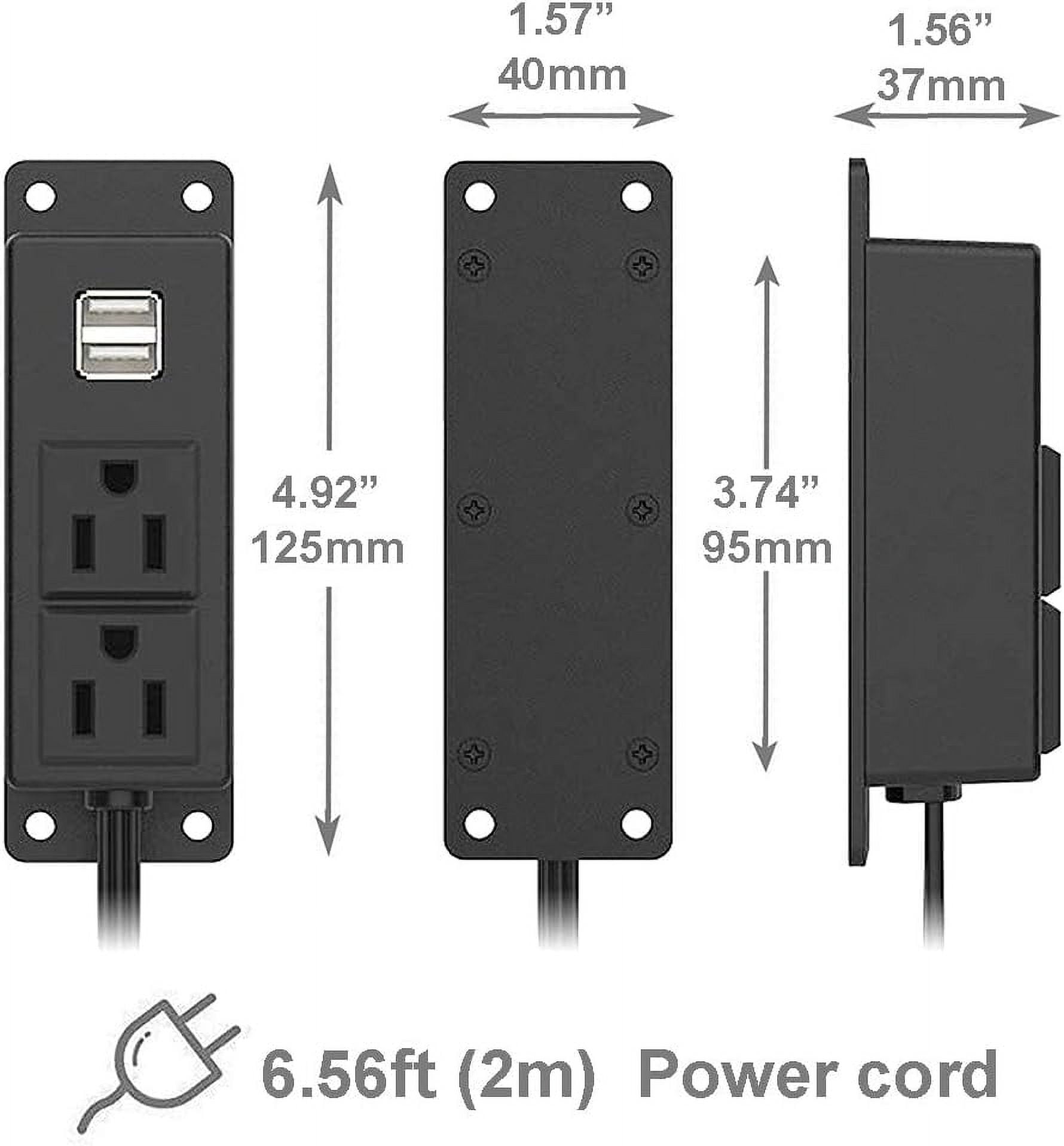 GHRTGR-Power Strip with USB Ports, Wall Mounted Power Strip Flat Plug ...
