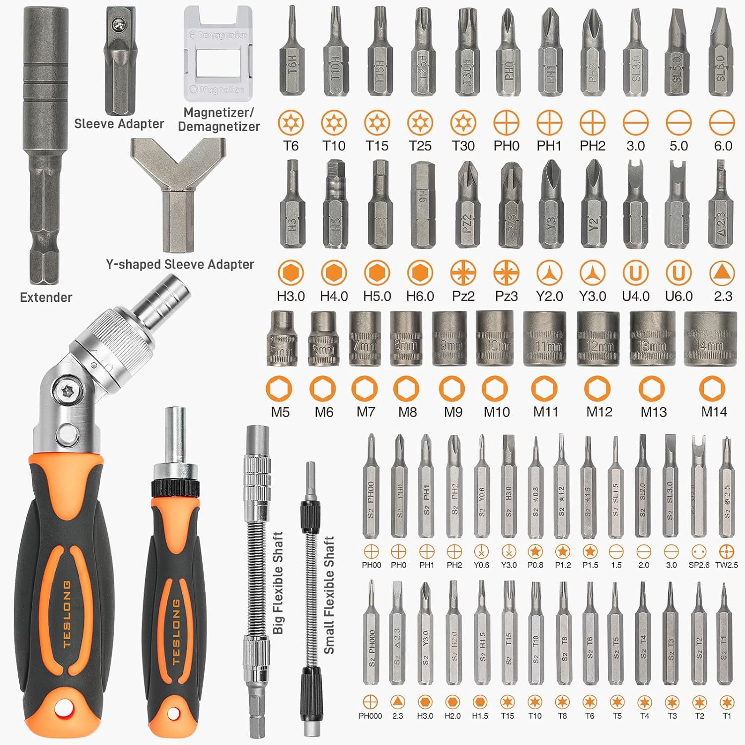 GHRTGR-Precision Ratcheting Screwdriver Set Kit, 68 in 1 Screw Driver Set with Case, Home Repair ...