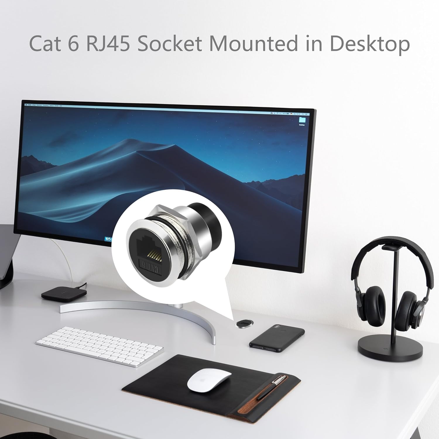 GHRTGR-RJ45 CAT6 Panel Mount Adapter Female-to-Female Ethernet Pass ...