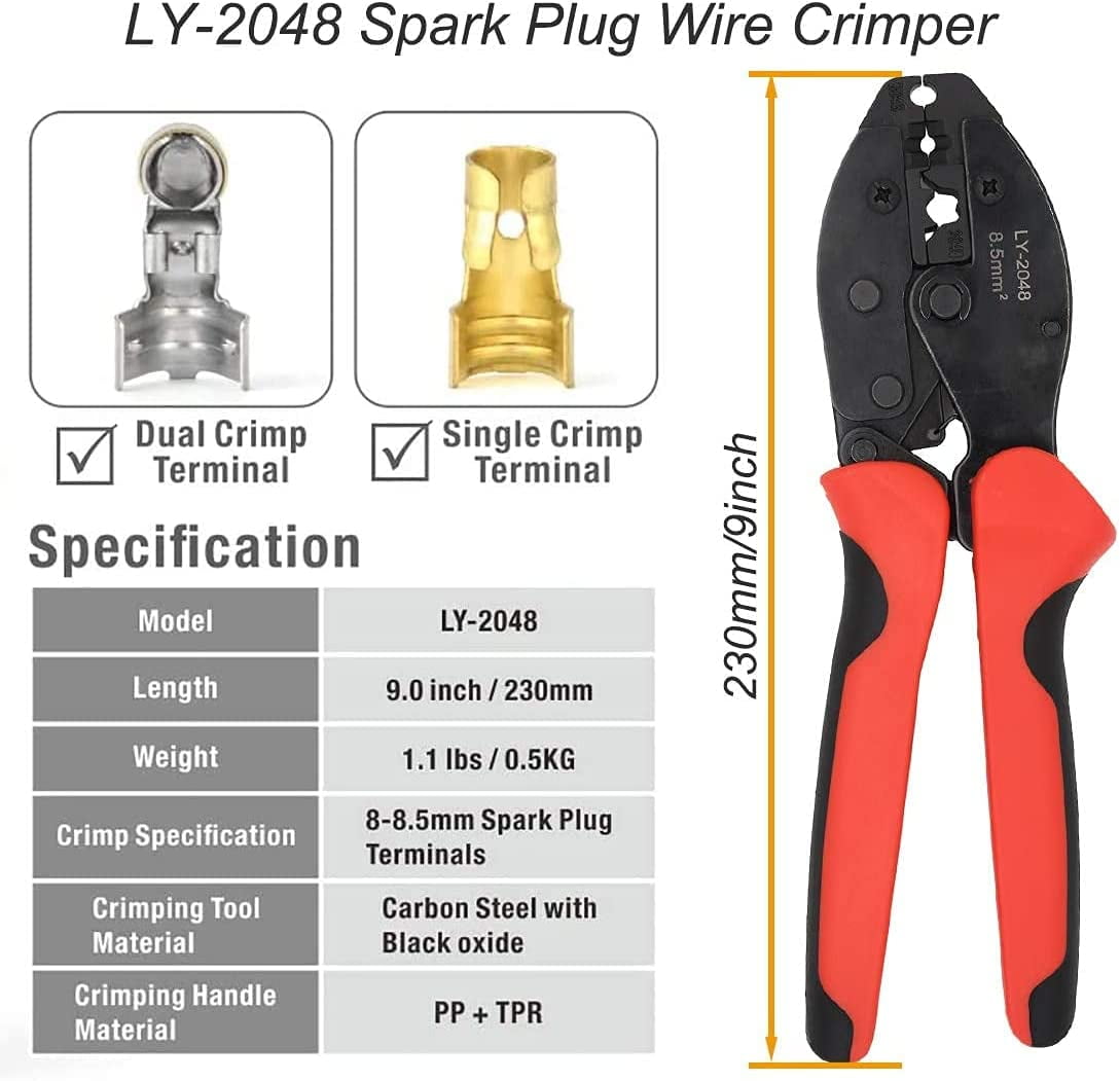 GHRTGR-Ratchet Spark Plug Wire Crimper for Spark Plug Ignition Wire and ...