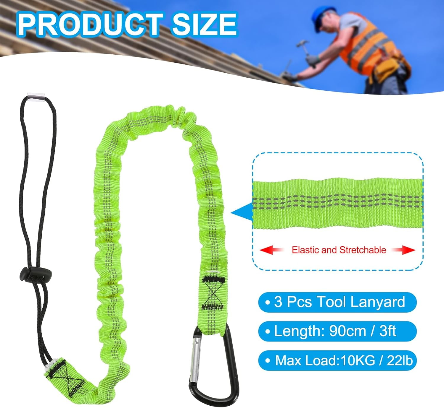 GHRTGR-Retractable Tool Lanyard 3ft with Single Aluminum Buckle and ...