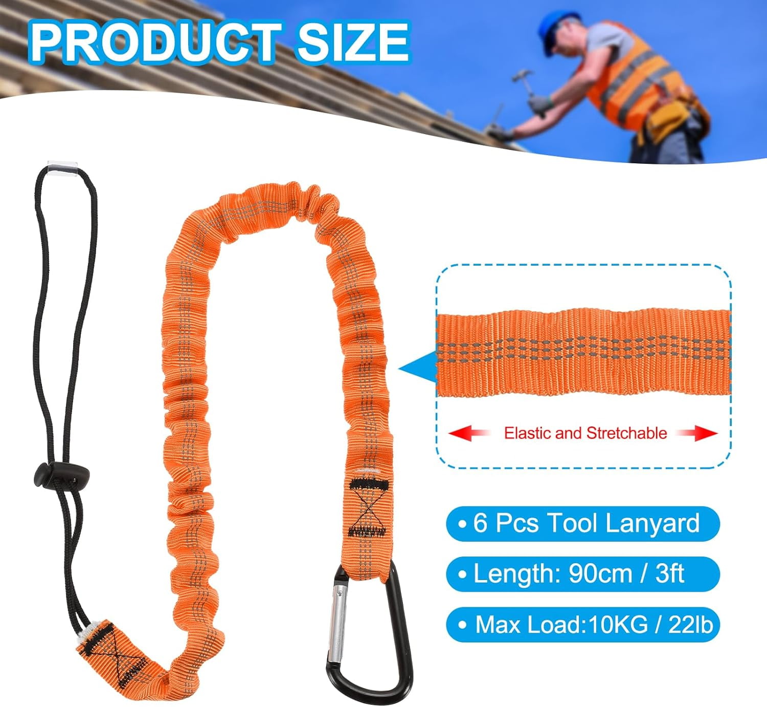 GHRTGR-Retractable Tool Lanyard 3ft with Single Aluminum Buckle and ...