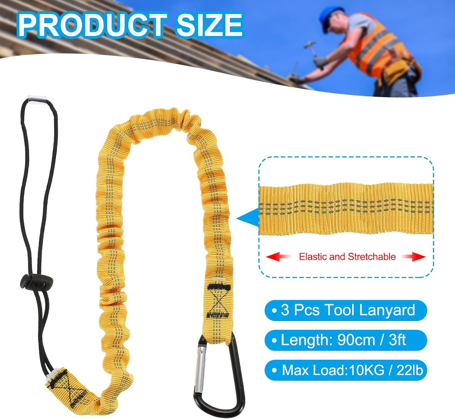 GHRTGR-Retractable Tool Lanyard 3ft with Single Aluminum Buckle and ...