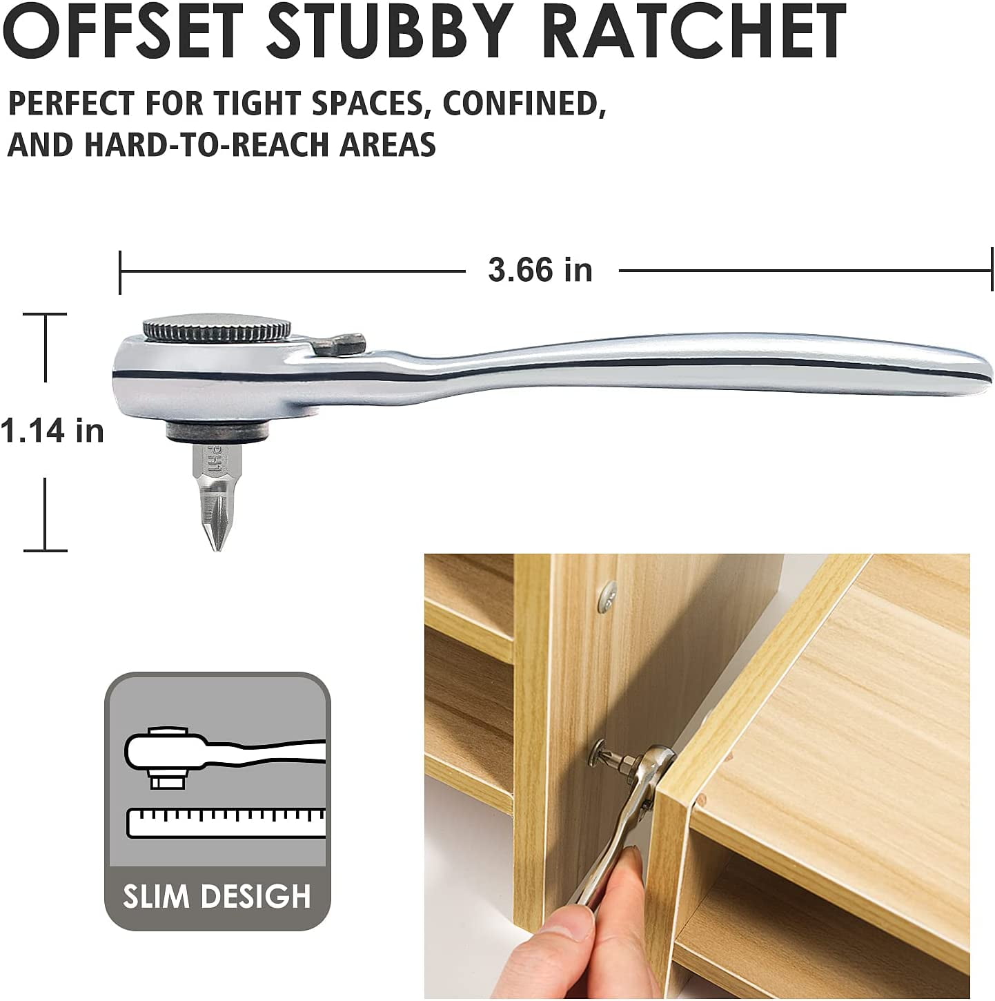 GHRTGR-Right Angle Screwdriver 32-Piece 1/4 Inch Mini Ratchet Set Low ...