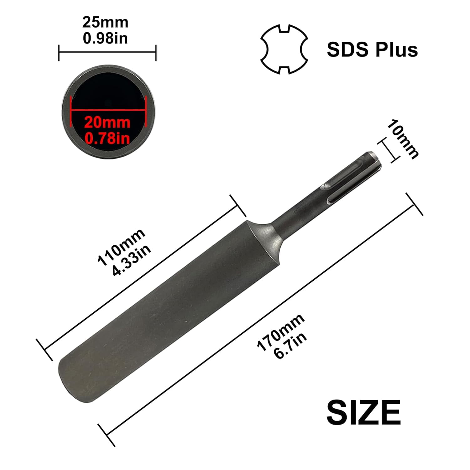 GHRTGR-SDS-Plus Ground Rod Driver, for 3/4" & 5/8" Ground Rods for SDS ...