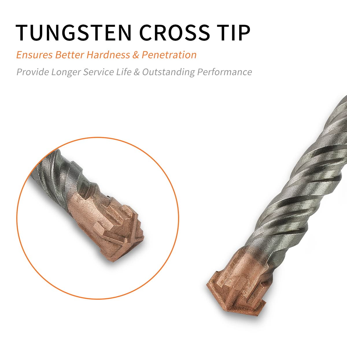 GHRTGR-SDS Plus Rotary Hammer Drill Bits 5/8" x 6.3" Professional ...