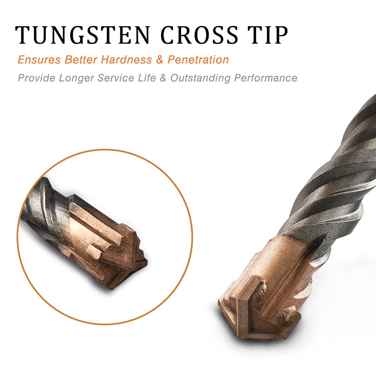 GHRTGR-SDS Plus Rotary Hammer Drill Bits 7/8" x 13.8" Professional ...