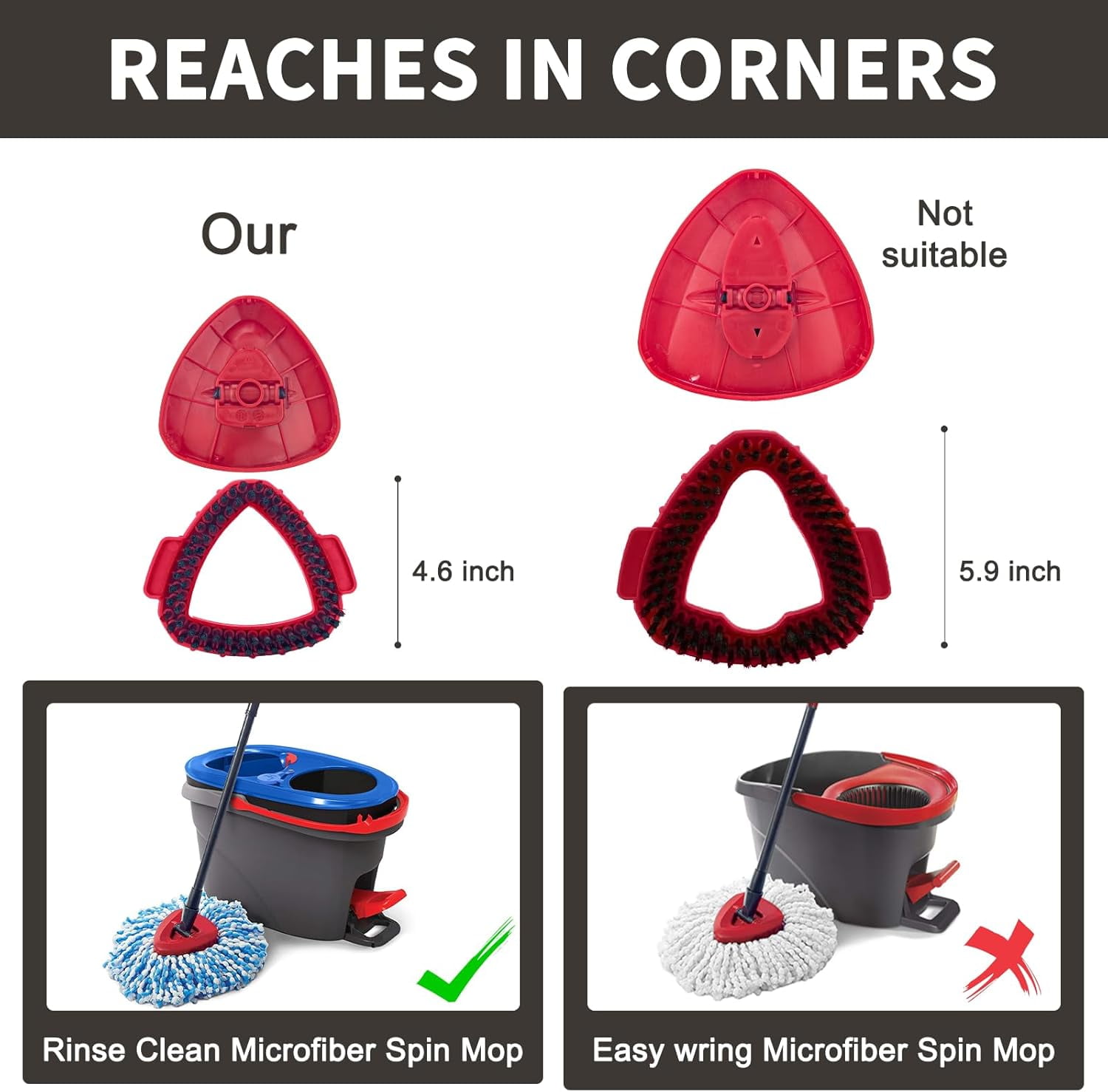 GHRTGR-Scrub Brush Compatible with O Cedar Spin Mop 2 Tank System ...