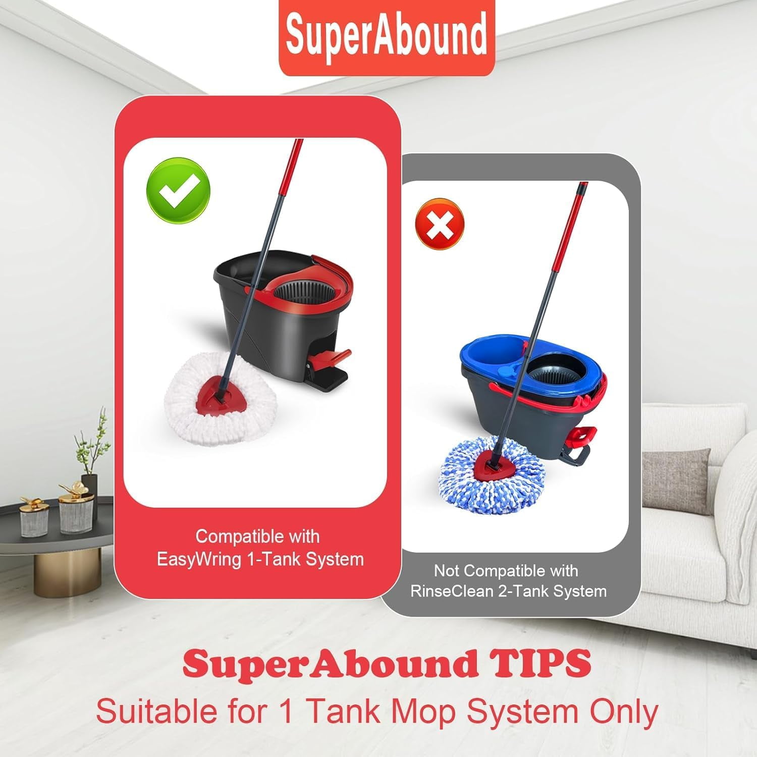 GHRTGR-Scrub Brush Replacement Head Compatible with O Cedar EasyWring ...