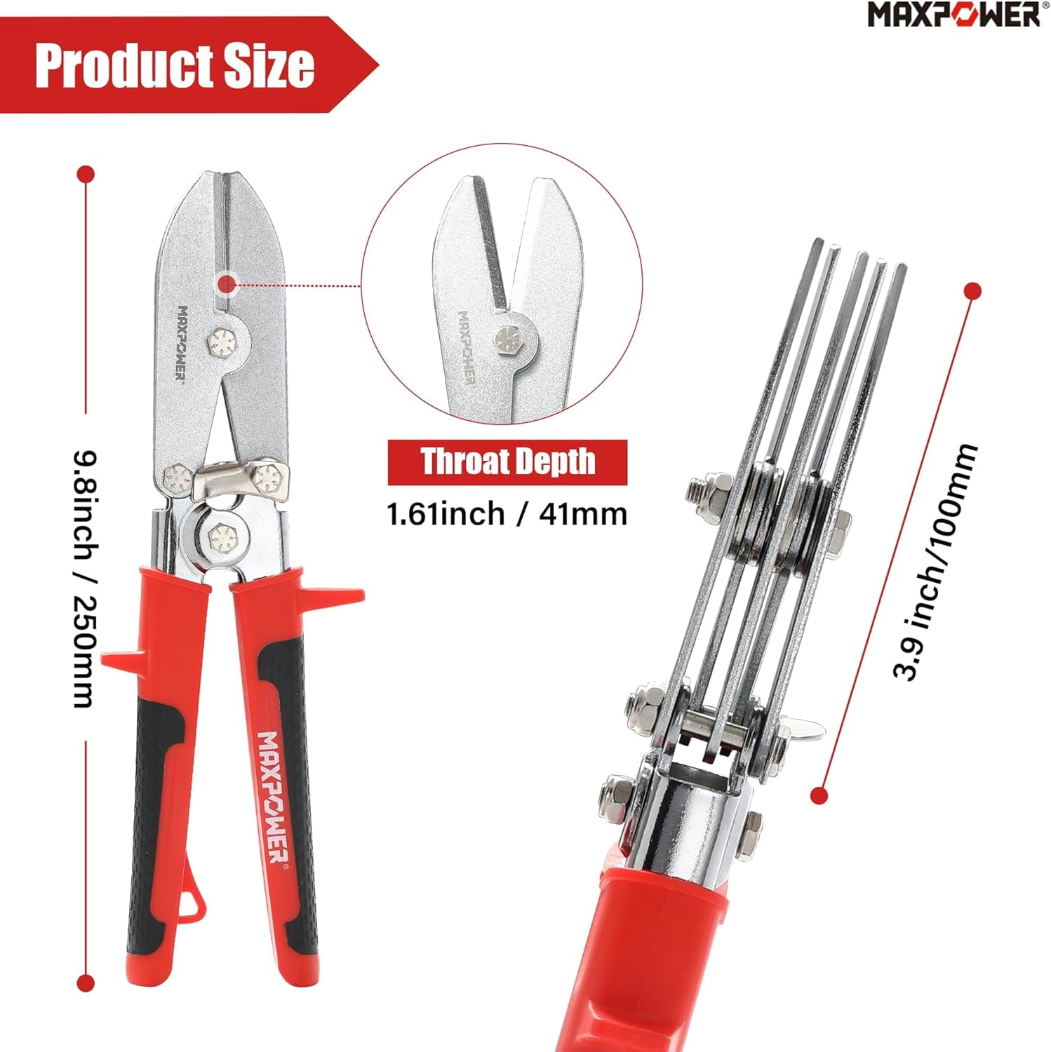 GHRTGR-Sheet Metal Crimper, 5-Blade Duct Crimping Tool- 9.8" Hand ...