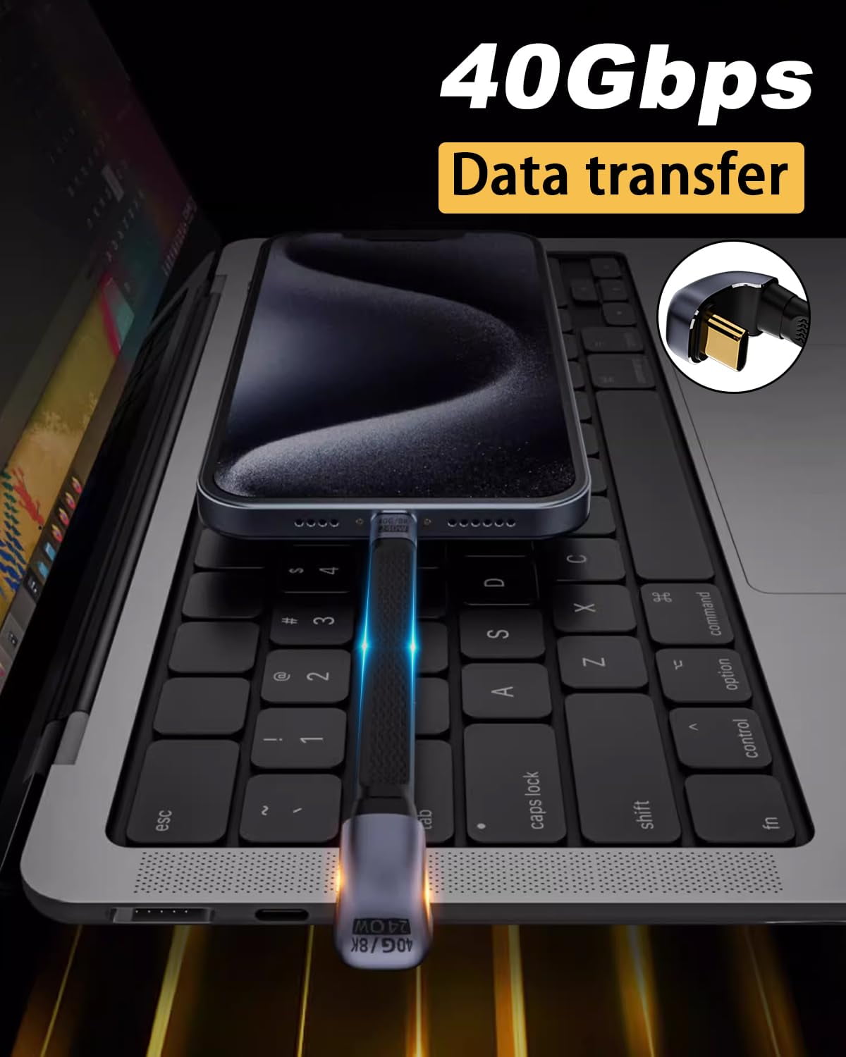 GHRTGR-Short USB C Cable 5inch, U Shape 180 Degree USB C Cable (PD 3.1 ...