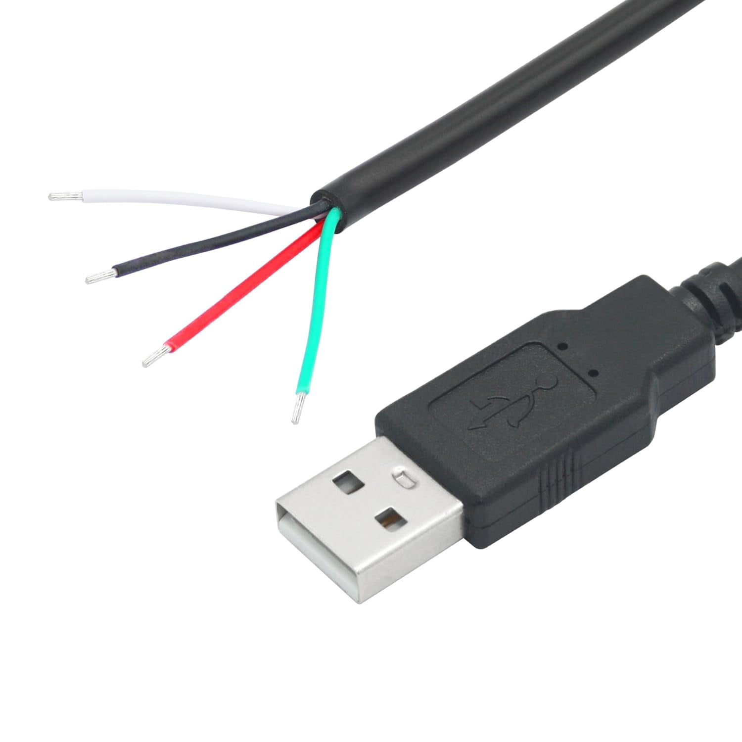 GHRTGR-Short USB A Male to 4 Pin Bare Wire 11inch, 22AWG 5V/3A USB A ...