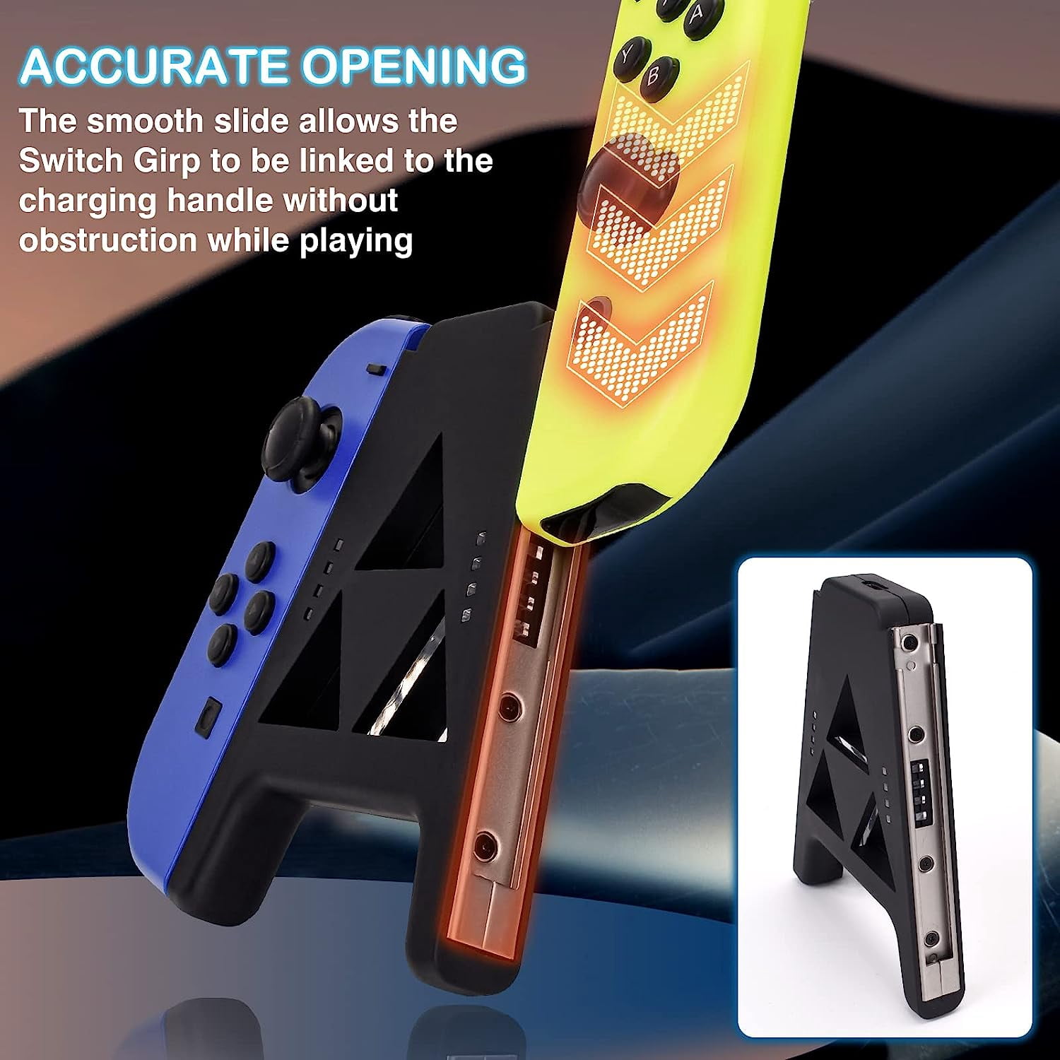 GHRTGR-Slide Joy Con Charging Grip for Switch/Switch OLED Potable Joy ...