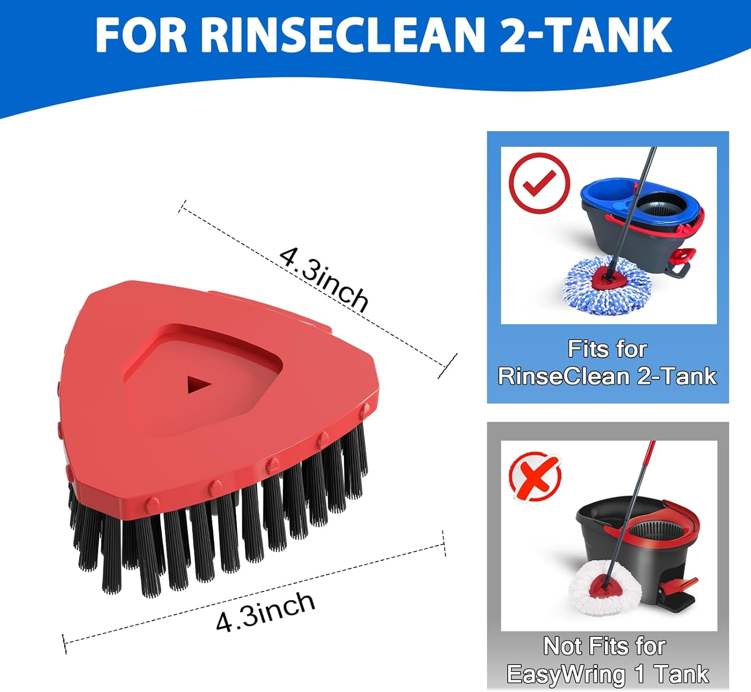 GHRTGR-Small Full Bristle Scrub Brush ONLY for O-Cedar RinseClean 2 ...