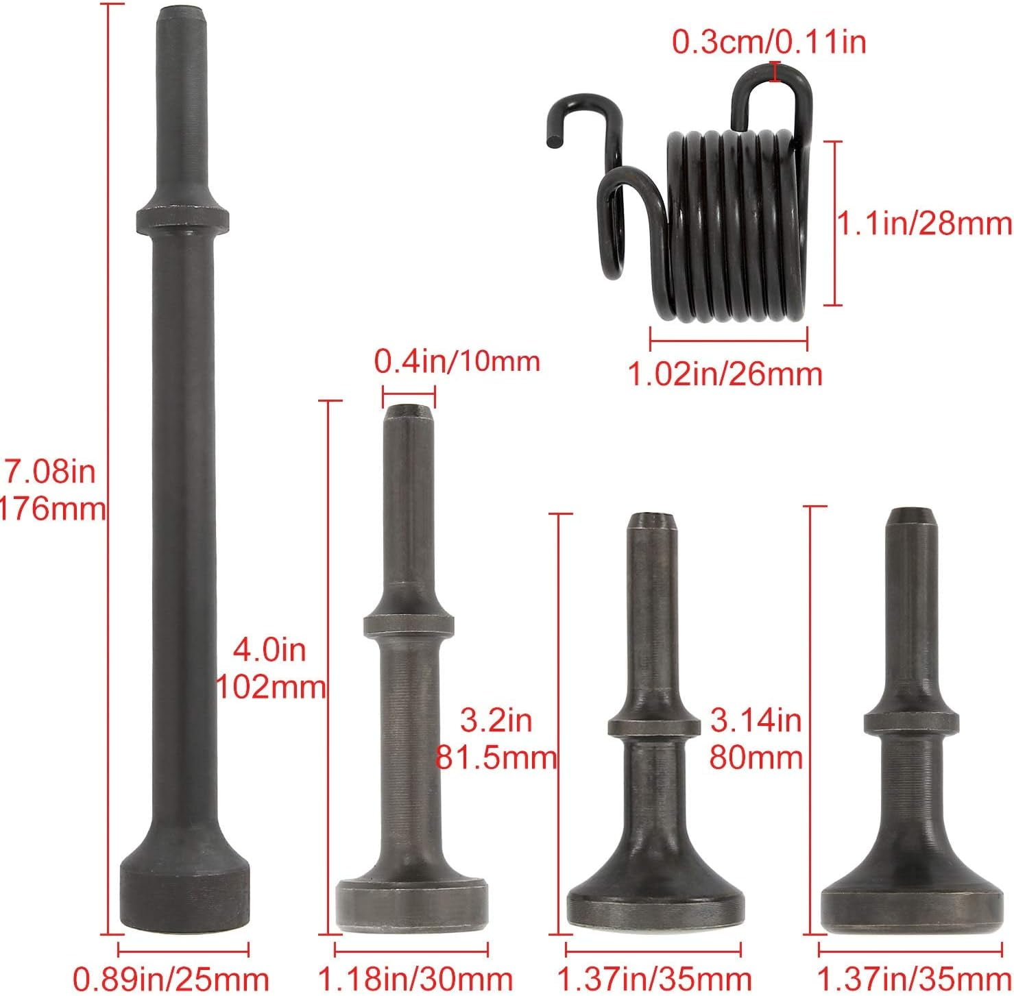 GHRTGR-Smoothing Air Pneumatic Hammer Chisel Bits Set with 0.401'' Shank, 6pcs Air Hammer Bits ...