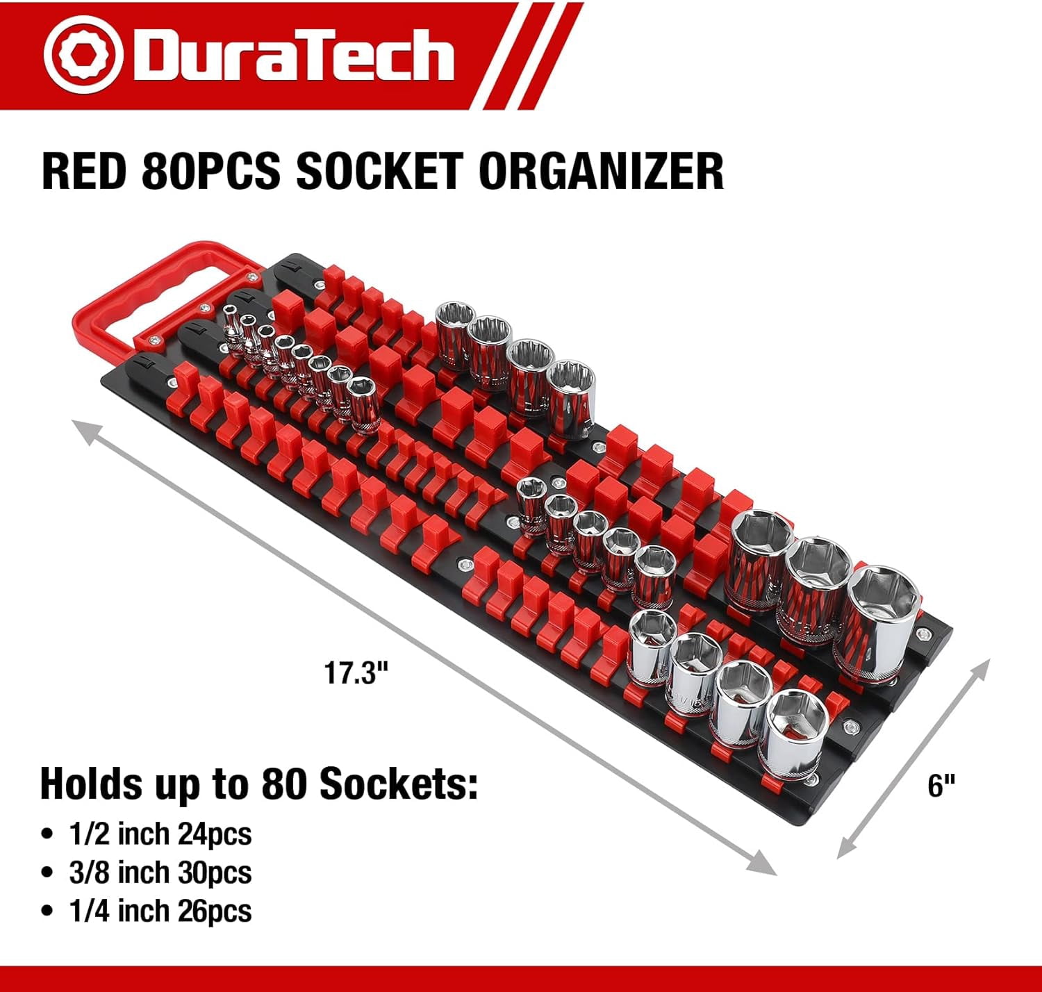 GHRTGR-Socket Organizer, 80-Piece Portable Socket Holder with Handle ...