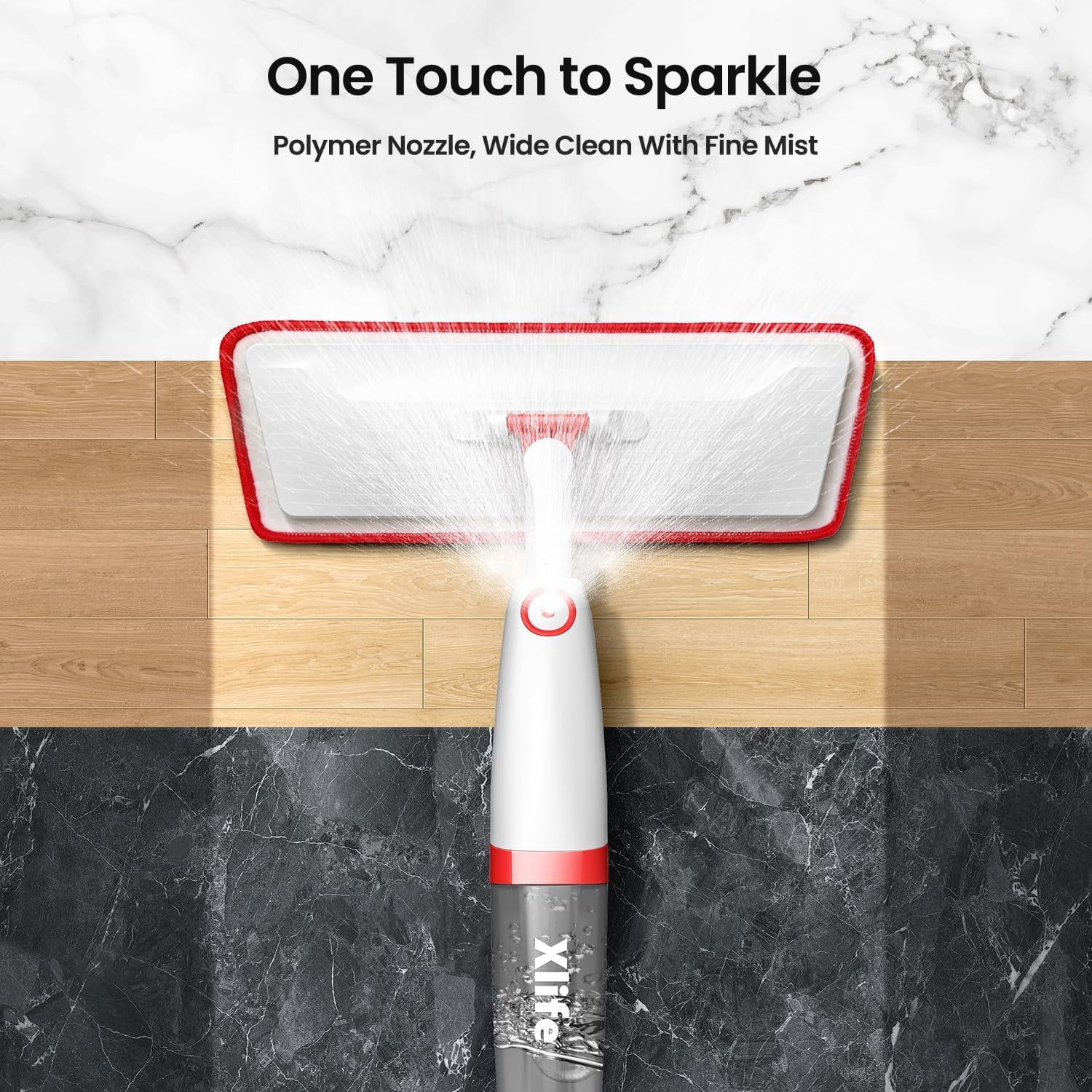 GHRTGR-Spray Mops for Floor Cleaning with 3pcs Washable Pads, Wet Dry Mop for Kitchen Wood ...