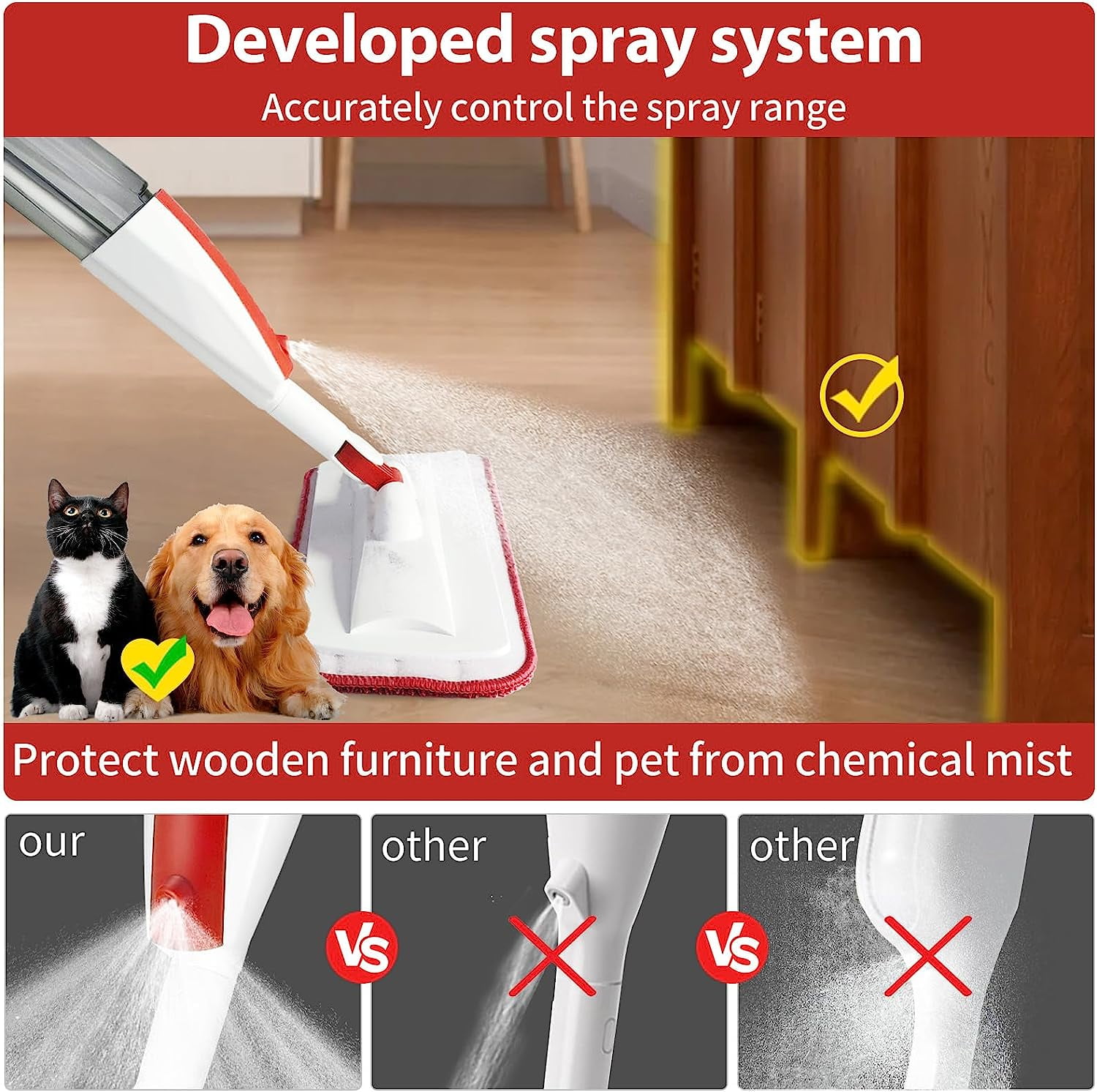 GHRTGR-Spray Mops for Floor Cleaning Floor Mop with a Refillable Spray ...