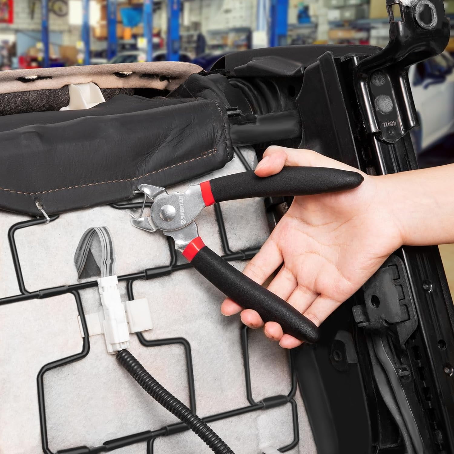 GHRTGR-Straight Hog Ring Pliers Kit with 500pcs 3/4" Hog Rings Spring ...