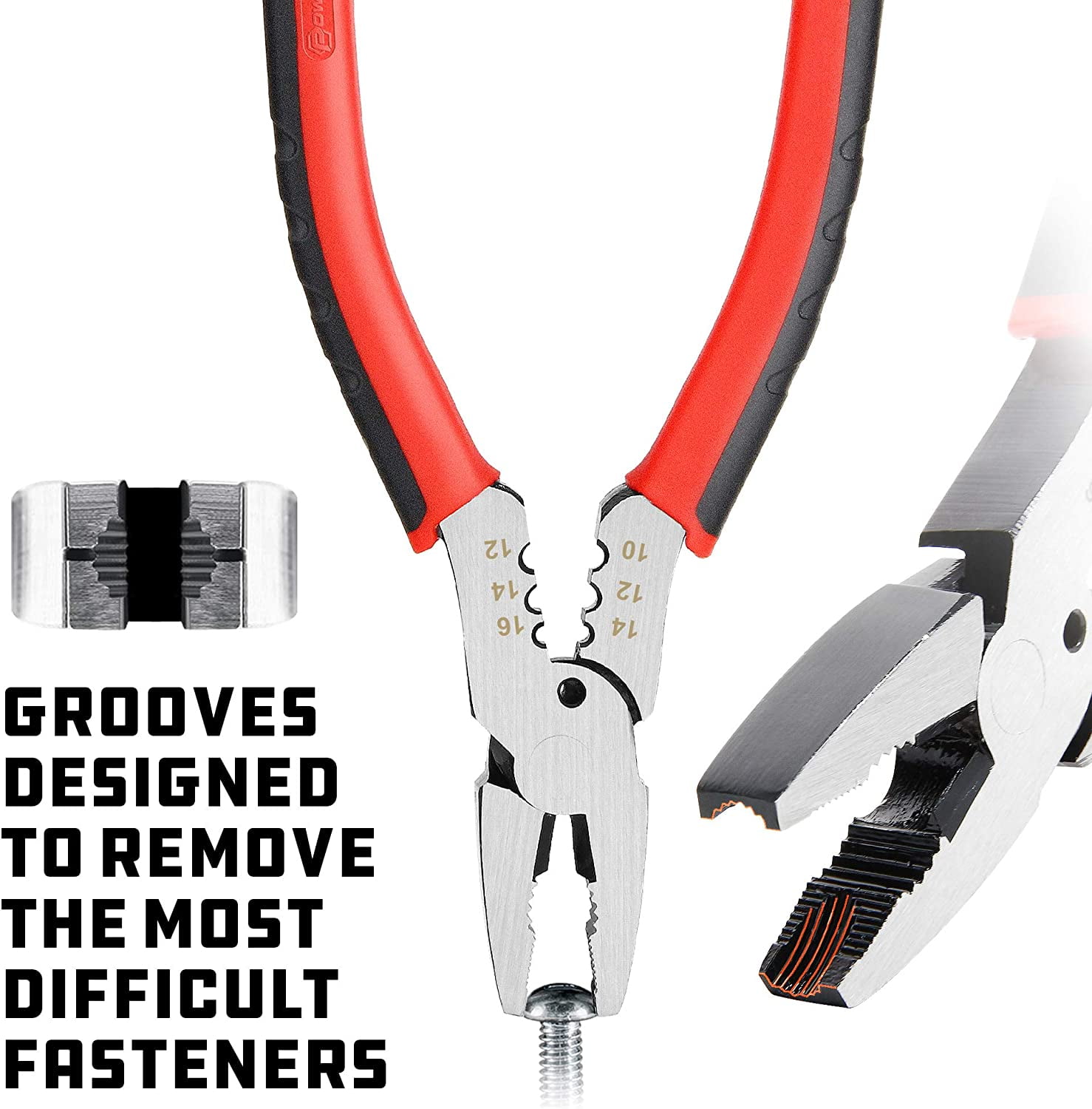 GHRTGR-Stripped Screw Extractor Pliers, 6" Heavy Duty Linesman Plier ...