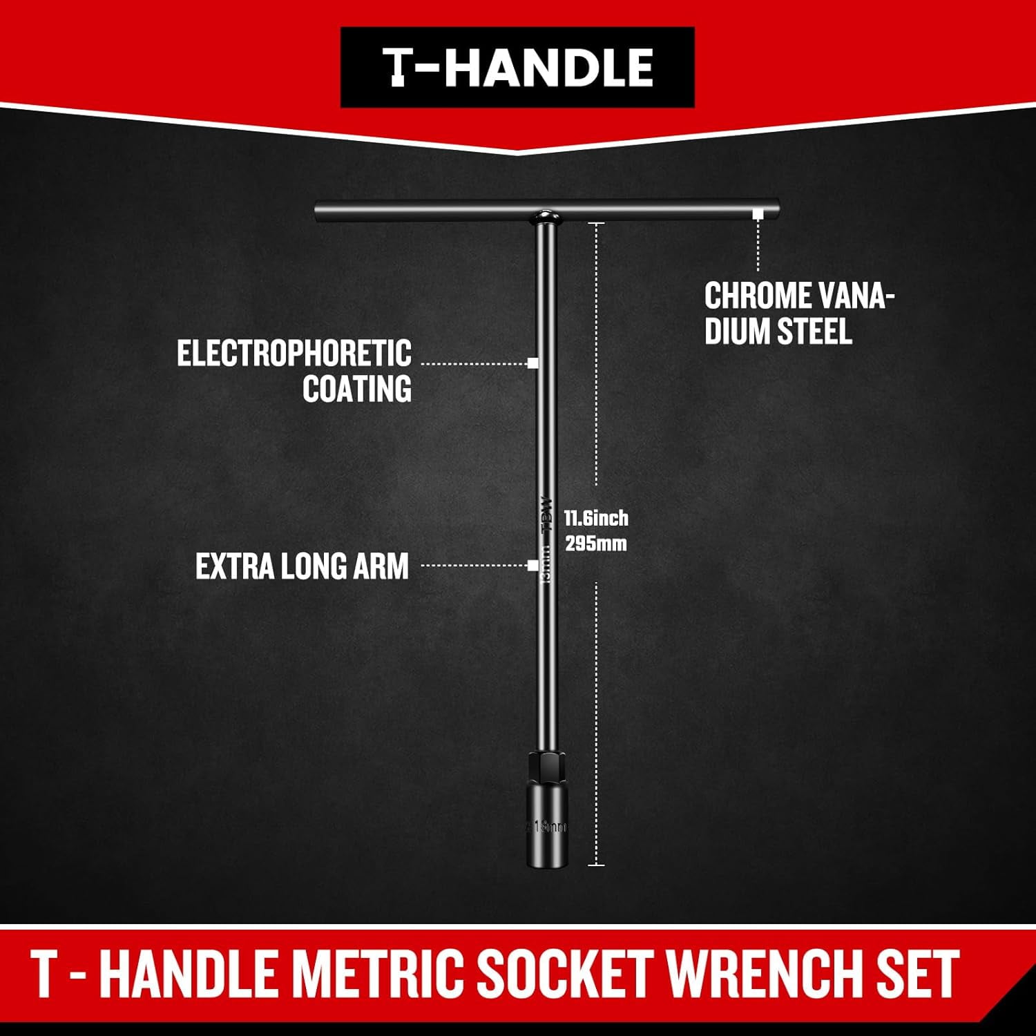 GHRTGR-T-Handle Wrench Socket 13mm, 6-Point T Wrench Set Metric Size ...