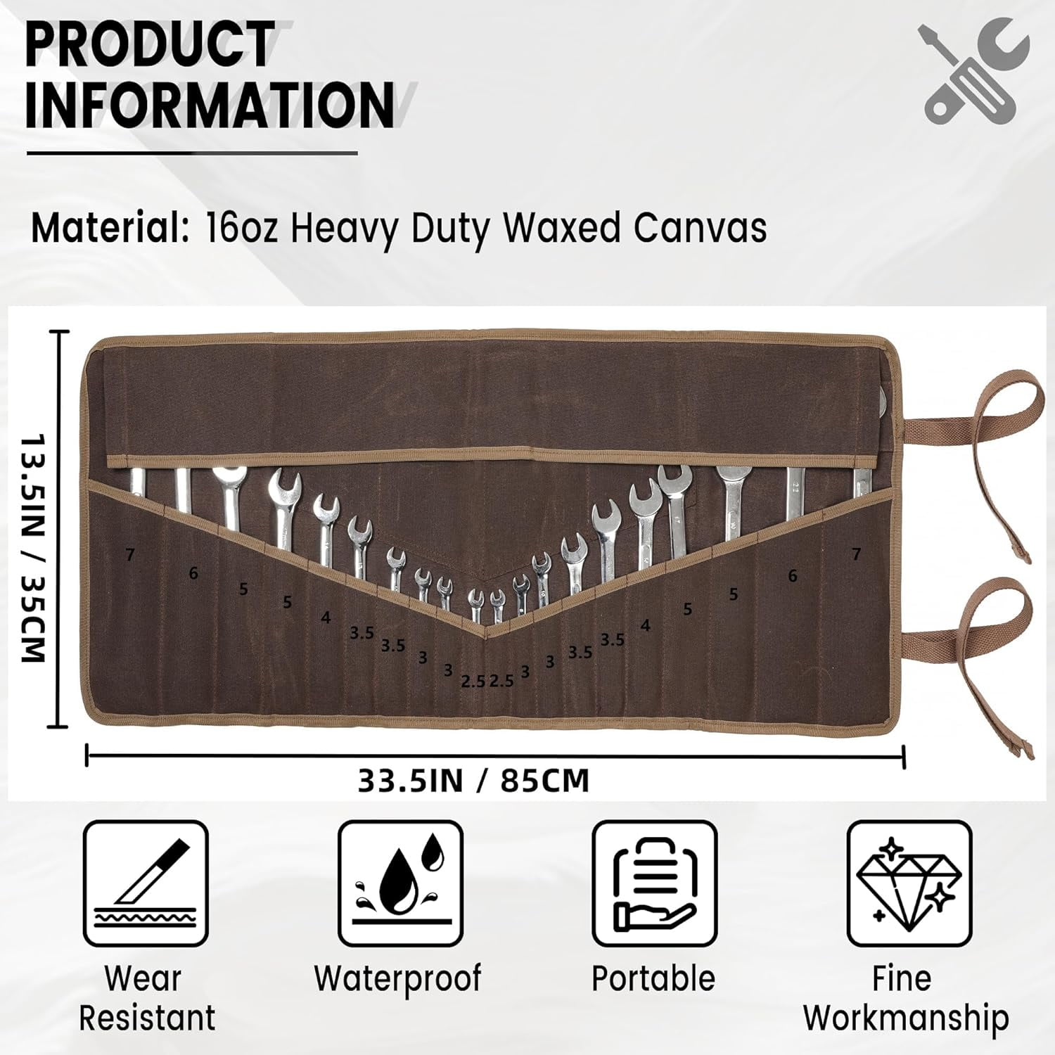 GHRTGR-Tool Roll, Wrench Organizer Roll Up Tool Pouch with 24 Pockets ...