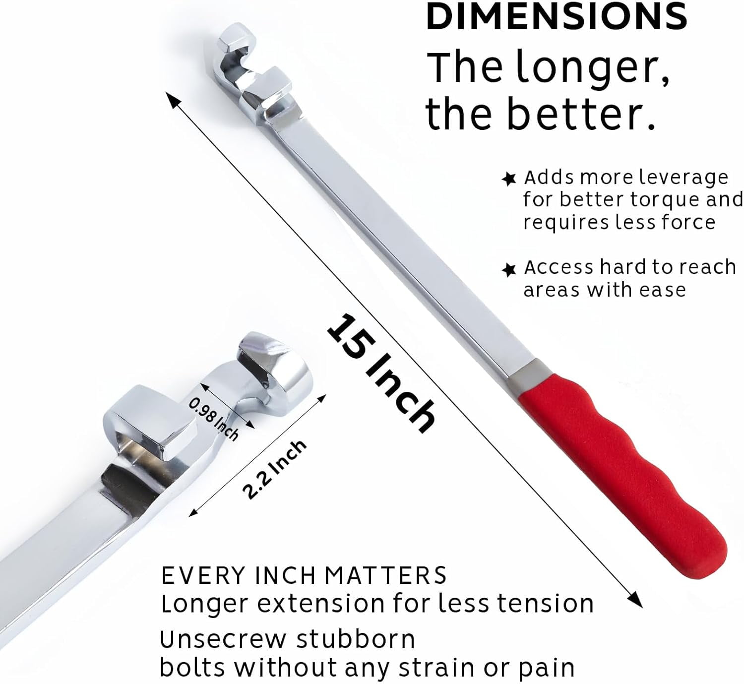 GHRTGR-Torque Adaptor Wrench Extender Tool, Extra-Long 15 Inch Wrench ...