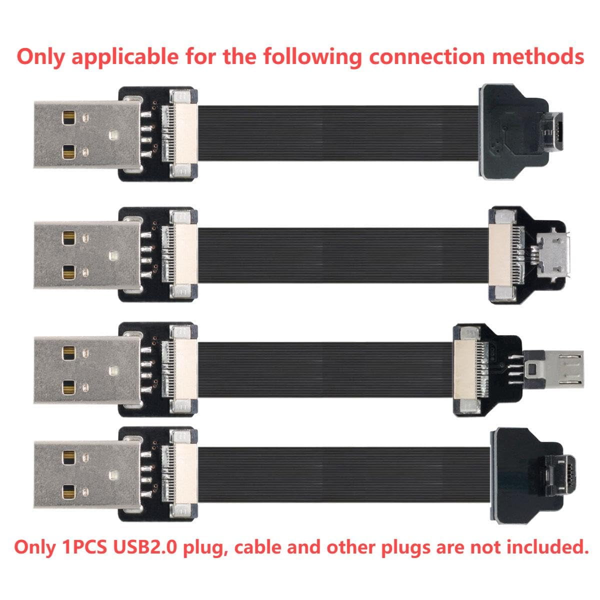 GHRTGR-USB 2.0 Male Flat Connector Support 480Mbps Data Transfer 5V ...
