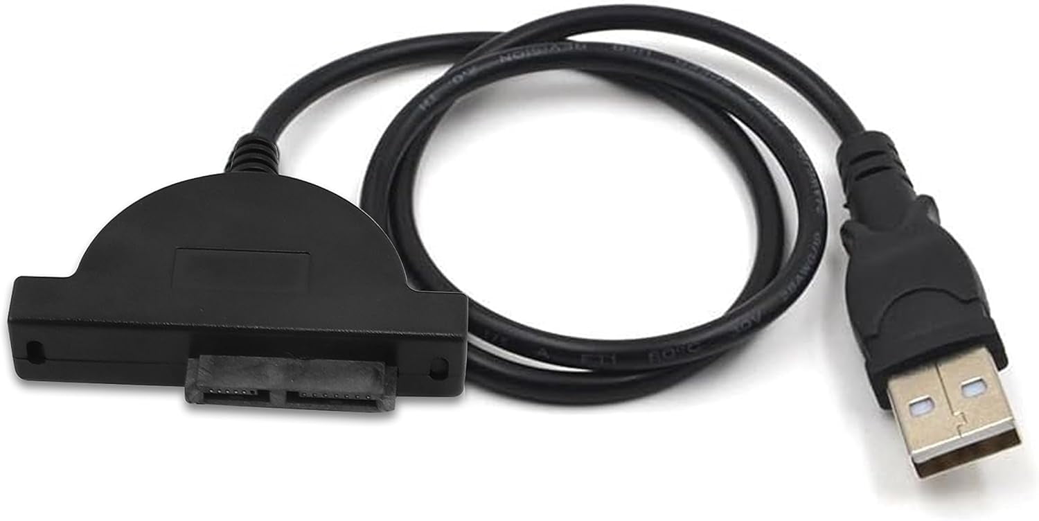 GHRTGR-USB 2.0 to 7+6 13 Pin Slimline Slim SATA II Laptop CD/DVD Drive Adapter Cable - Walmart.com