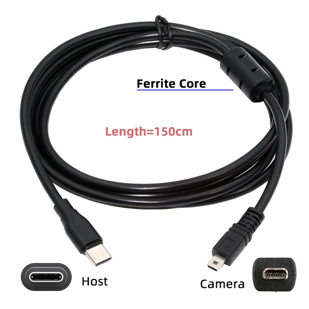 GHRTGR-USB-C Type-C Host to Camera Mini 8P Data Power Cable for Coolpix UC-E6 UC-E16 UC-E17 DSC ...