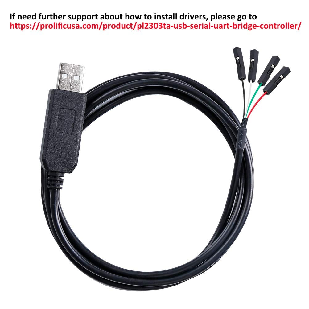 GHRTGR-USB to TTL Serial 3.3V Adapter Cable TX RX Signal 4 Pin 0.1 inch ...