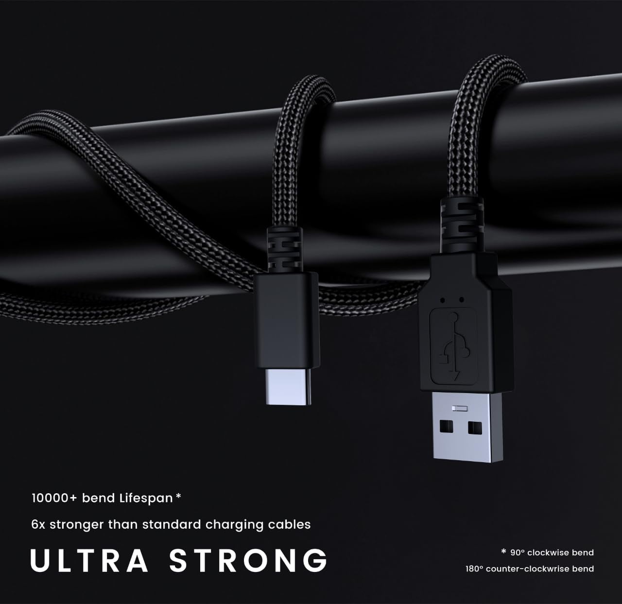 GHRTGR-Ultra Custom Paracord Ultra Flexible USB C Cable for Gaming ...