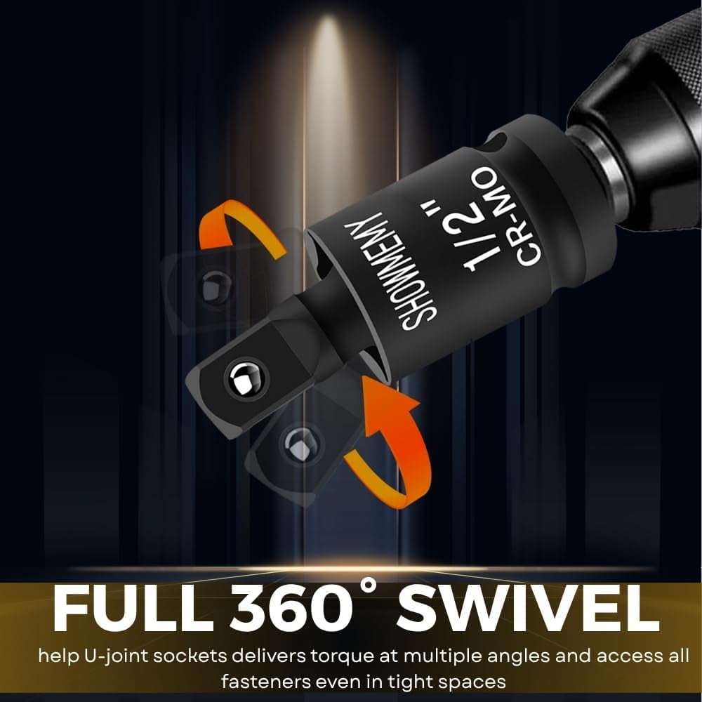 GHRTGR-Universal Joint-Socket, 10 Pcs Impact Swivel Socket Set with 3 ...