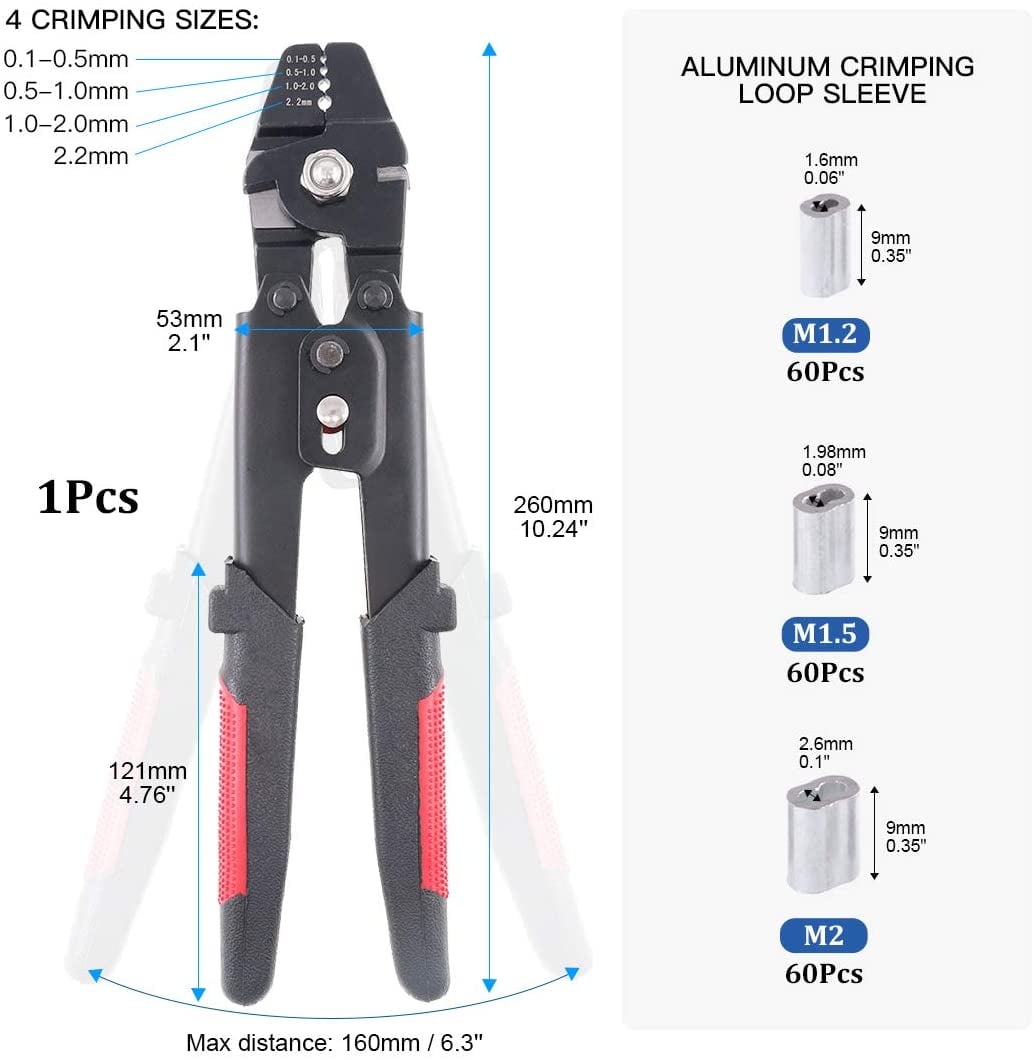 GHRTGR-Up To 2.2mm Wire Rope Crimping Tool Wire Rope Swager Crimper ...