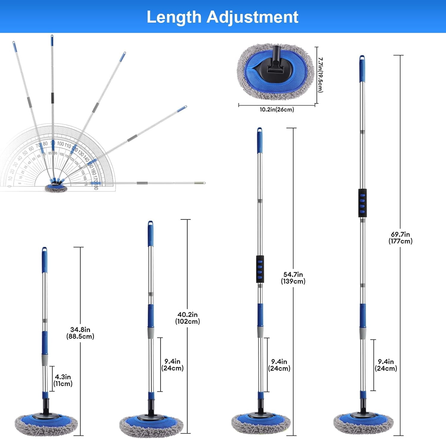 GHRTGR-Wall Cleaner, Max 66'' Wall Mop with Long Handle, Ceiling Dust ...