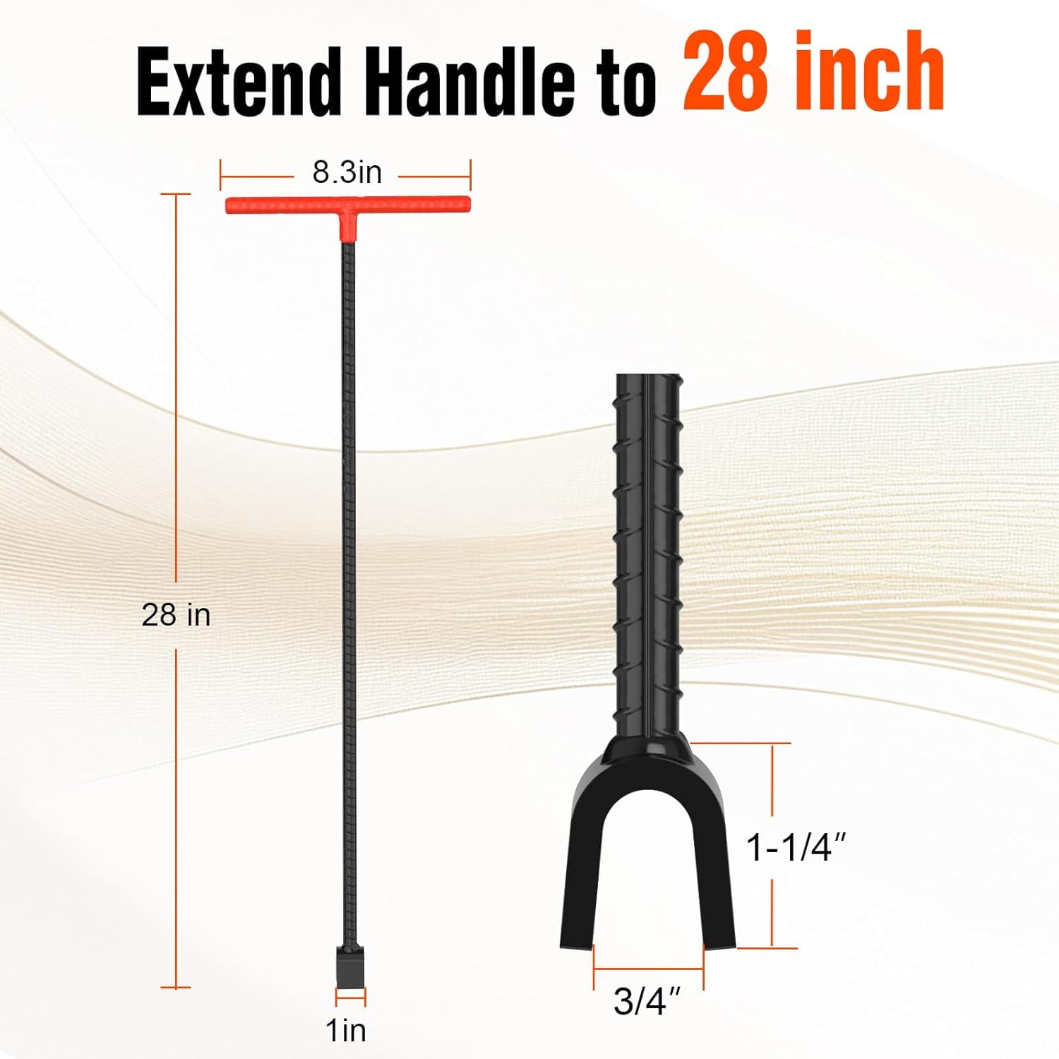 GHRTGR-Water Meter Key 28 inch Enforced Steel T-Handle With 4-way Multi ...