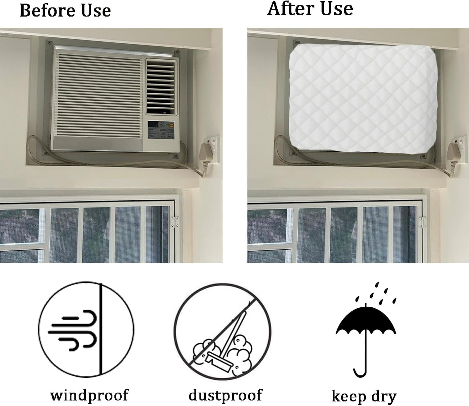 GHRTGR-White Indoor Air Conditioner Cover Window AC Covers for Inside ...