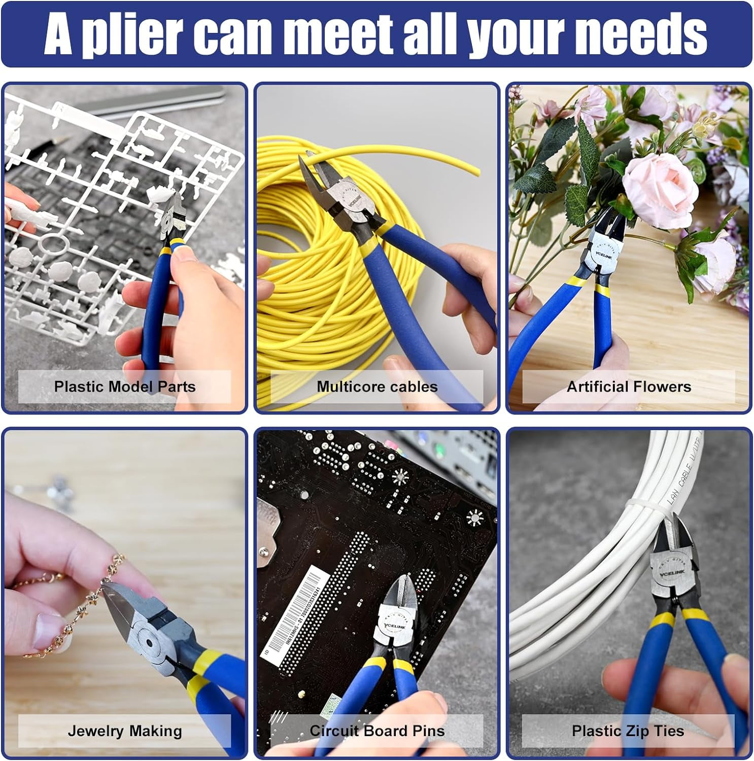 GHRTGR-Wire Cutter, 6-inch Side Cutter, CR-V Small Flush Cutter ...