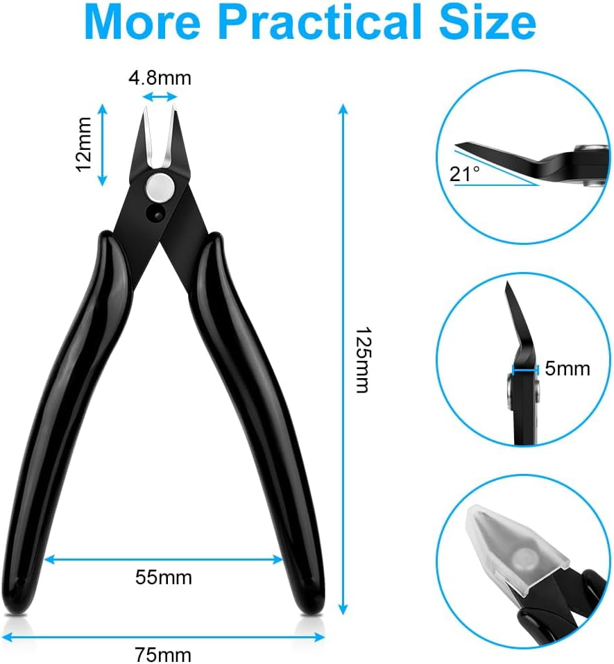 GHRTGR-Wire Cutters, 2PCS Spring-loaded Side Cutters Flush Cutters ...