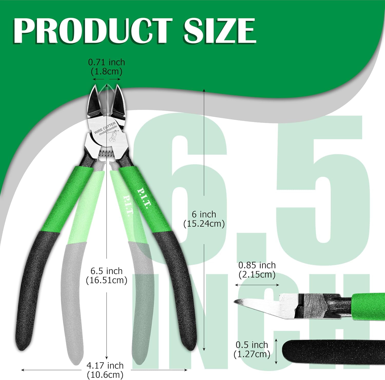 GHRTGR-Wire Cutters, 6.5 Inch Ultra Sharp Flush Side Cutters Heavy Duty ...