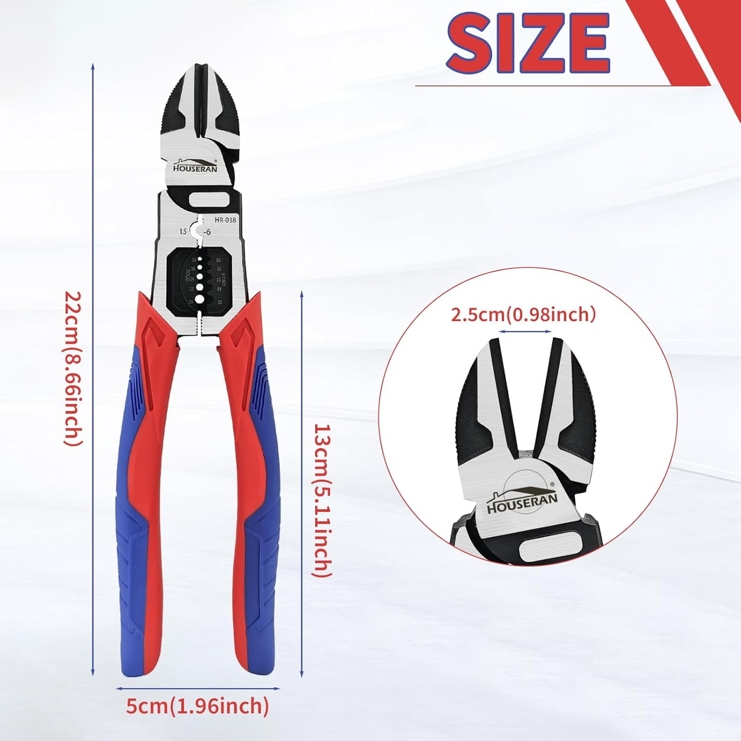 GHRTGR-Wire Cutters, Side Cutters with Wire Stripper and Crimper, 8.6 ...