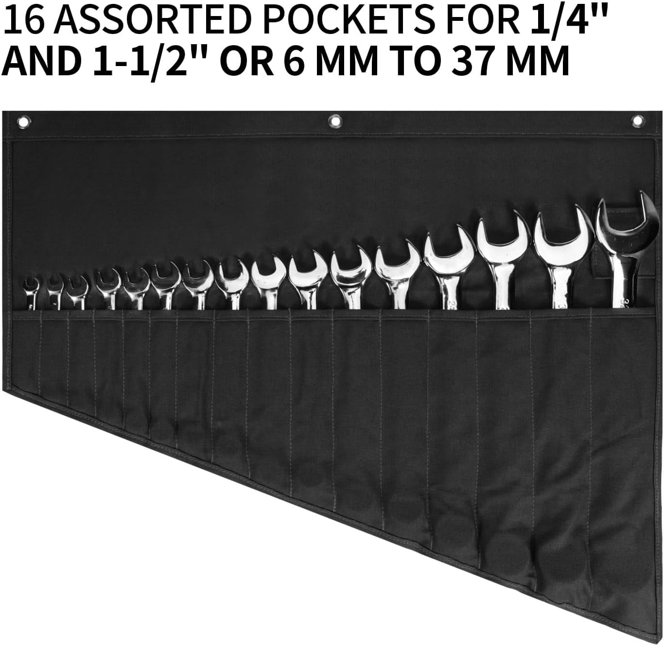 GHRTGR-Wrench organizers,16 Pocket Wrench Pouch,Metric or SAE,Tools ...
