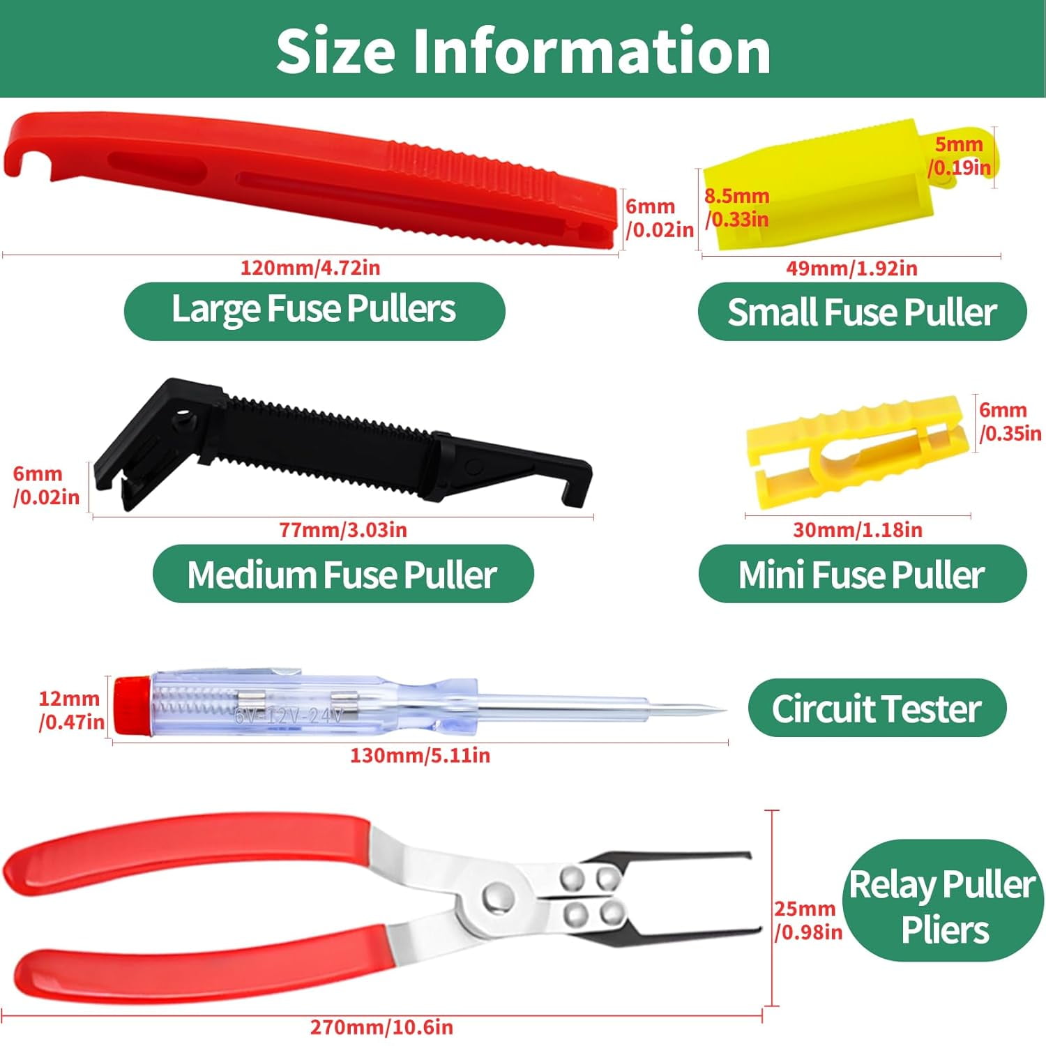 GHRTGR-Yuahar 6Pcs Automotive Fuse Puller Insertion Tool Contains ...