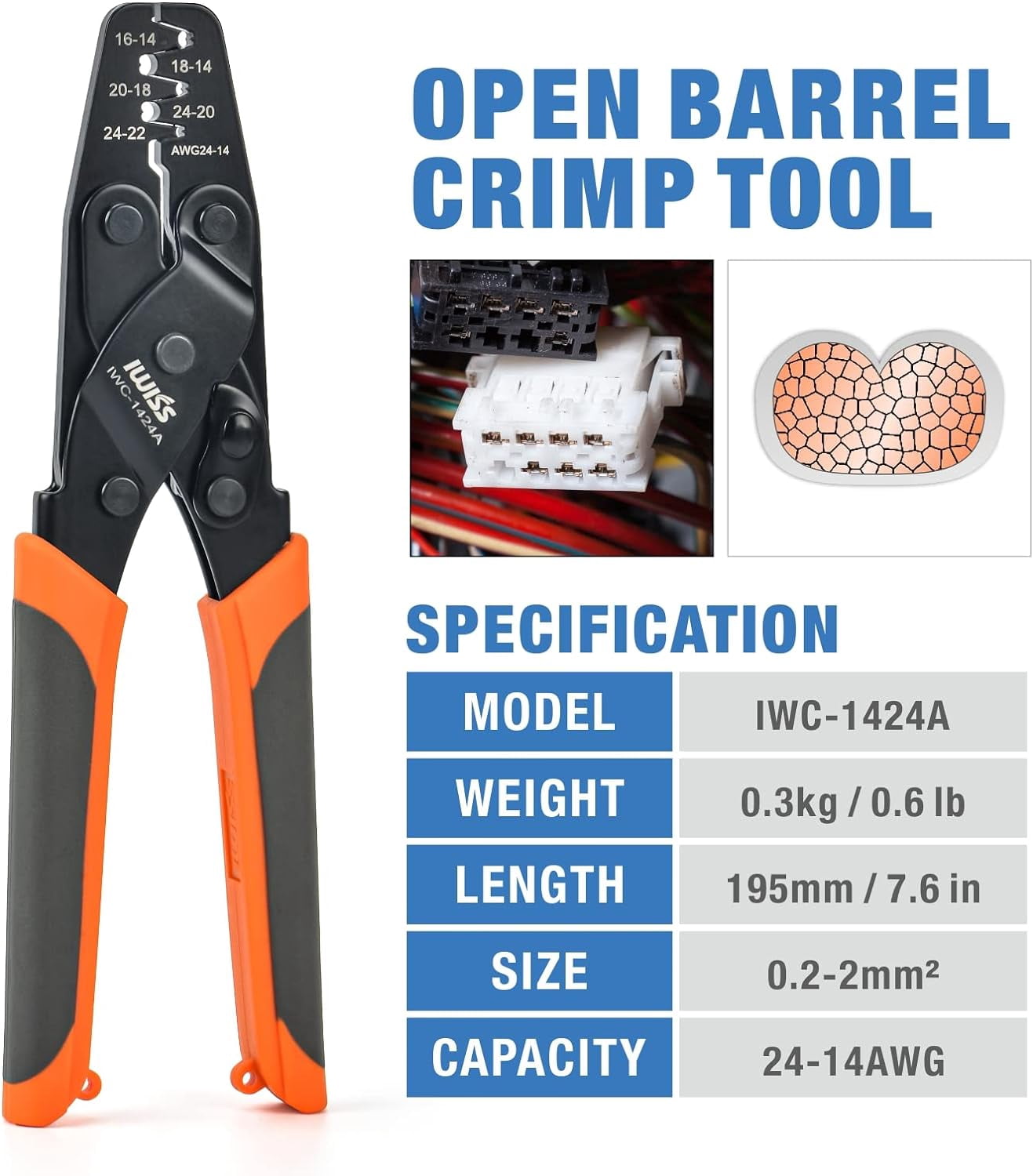 GHRTGR-iCrimp IWC-1424A Crimping Tools for Deutsch DT Series Stamped ...